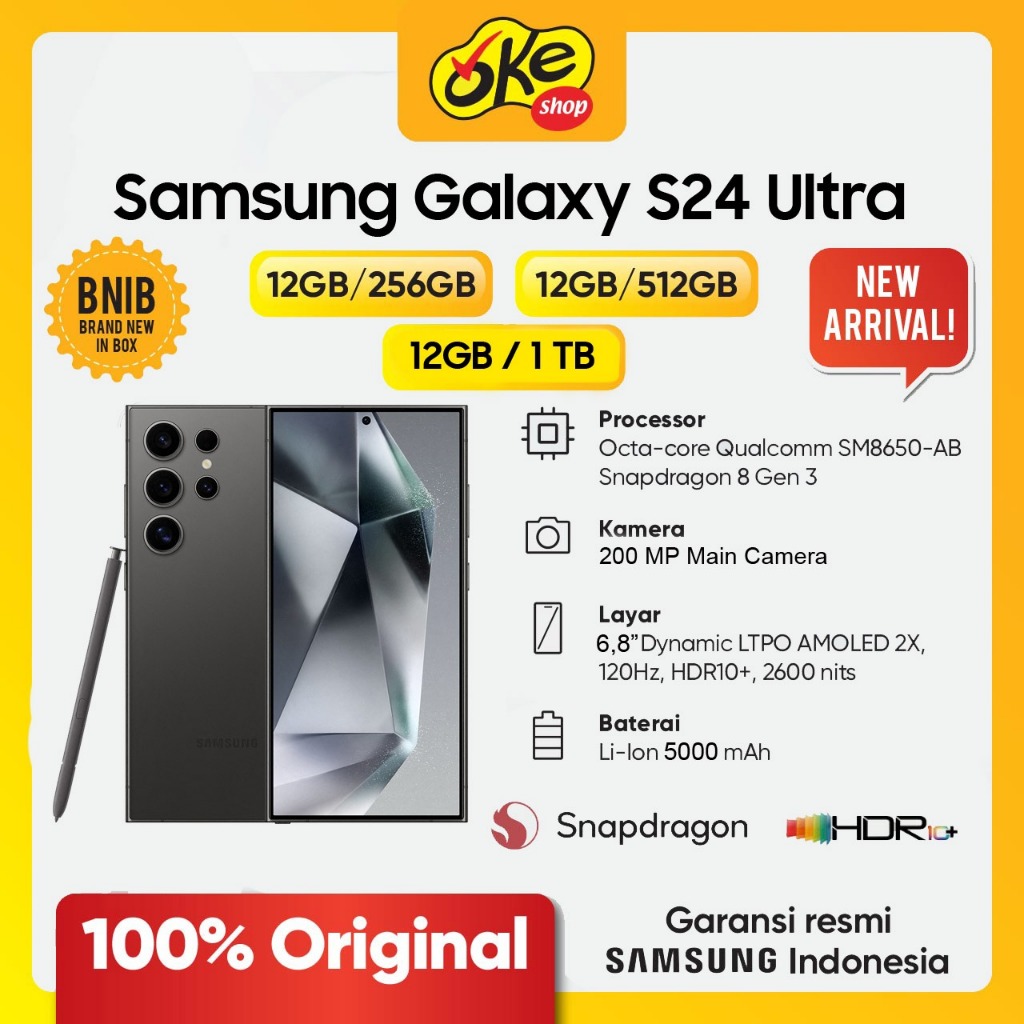 Jual Samsung Galaxy S24 Ultra 12/256 12/512GB 12/1TB - Garansi Resmi SEIN | Shopee Indonesia