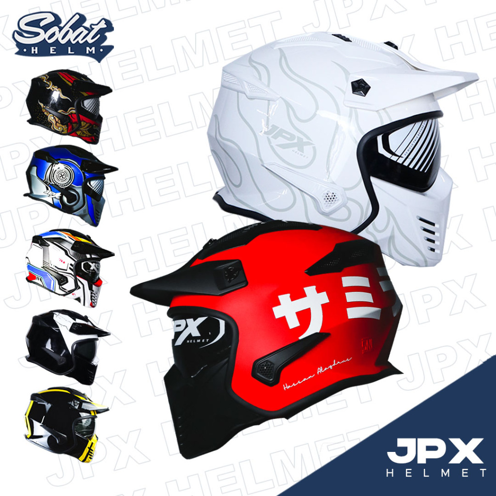 Jual Helm Cross JPX MX-726R MOTIF Helm Full Face SNI | Shopee Indonesia