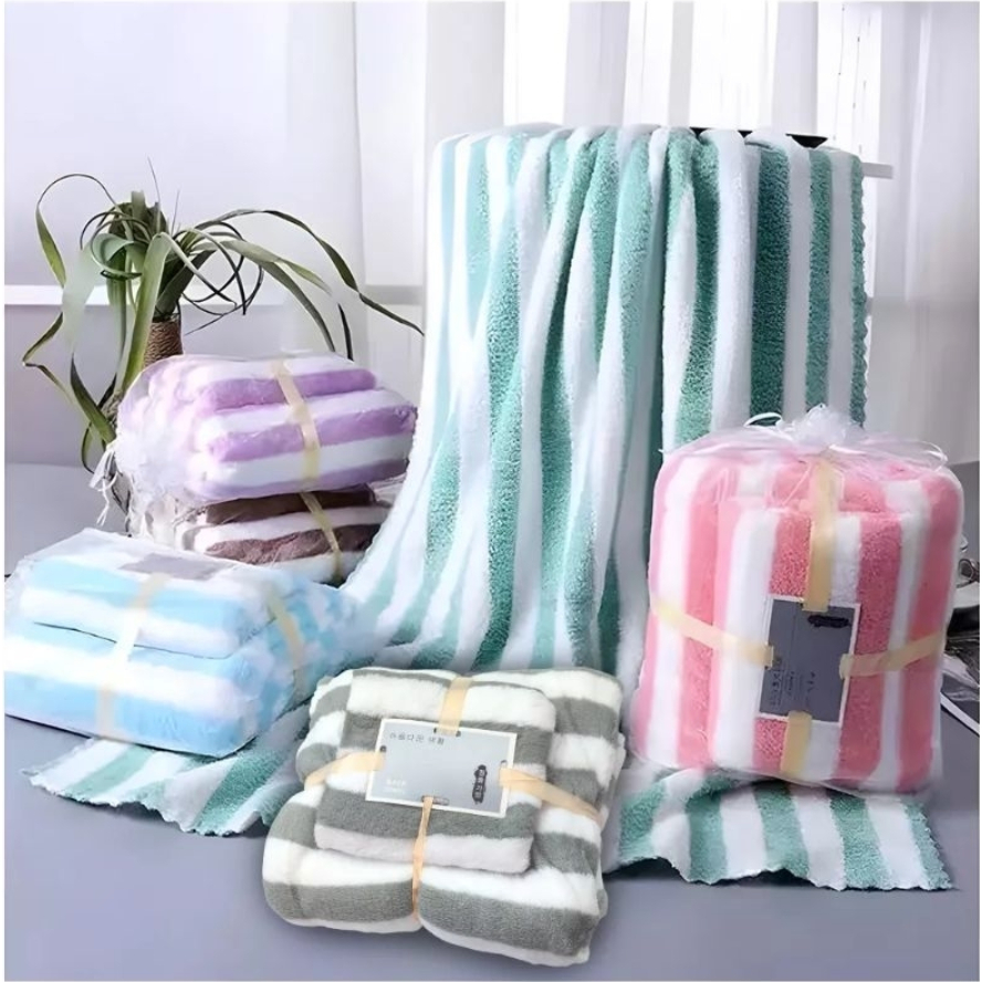 Jual Paket Handuk Set 2in1 Handuk Mandi Dan Wajah microfiber Towel ...