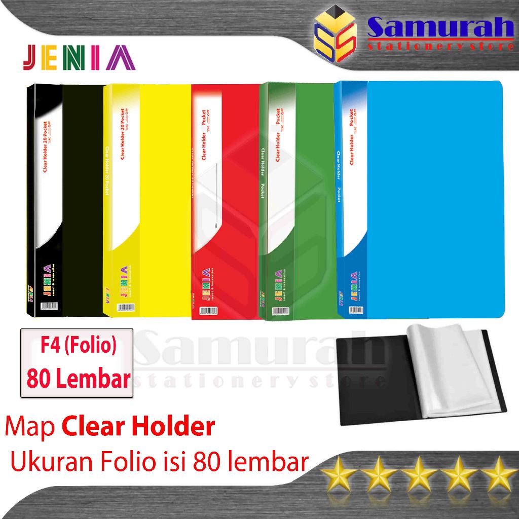 Jual Map Clear Holder 80 Pocket Polos Folio Jenia / Album Plastik isi ...
