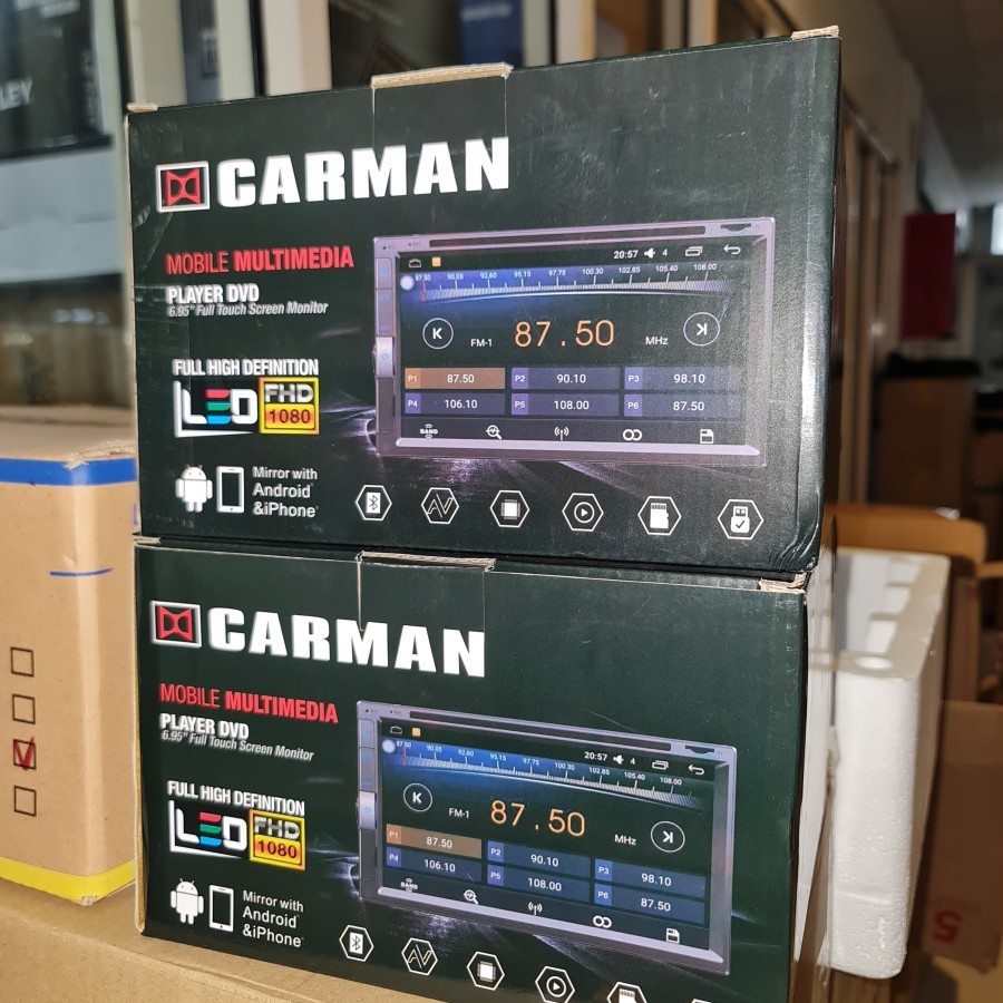 Jual Double Din DVD Carman Touch Screen Monitor 6.95 Inch FHD 1080p ...