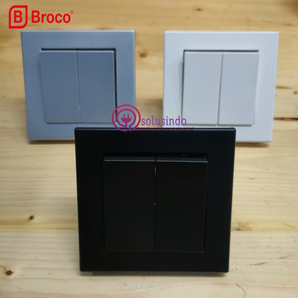 Jual Broco Plano Saklar Double IB 10A 250V Art.E162 Original | Shopee ...