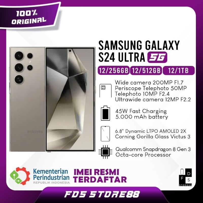 Jual Samsung Galaxy S24 Ultra 5G 12/256 GB 12/512 GB 12/1 TB 12GB 512GB 1TB Garansi Resmi SEIN ...