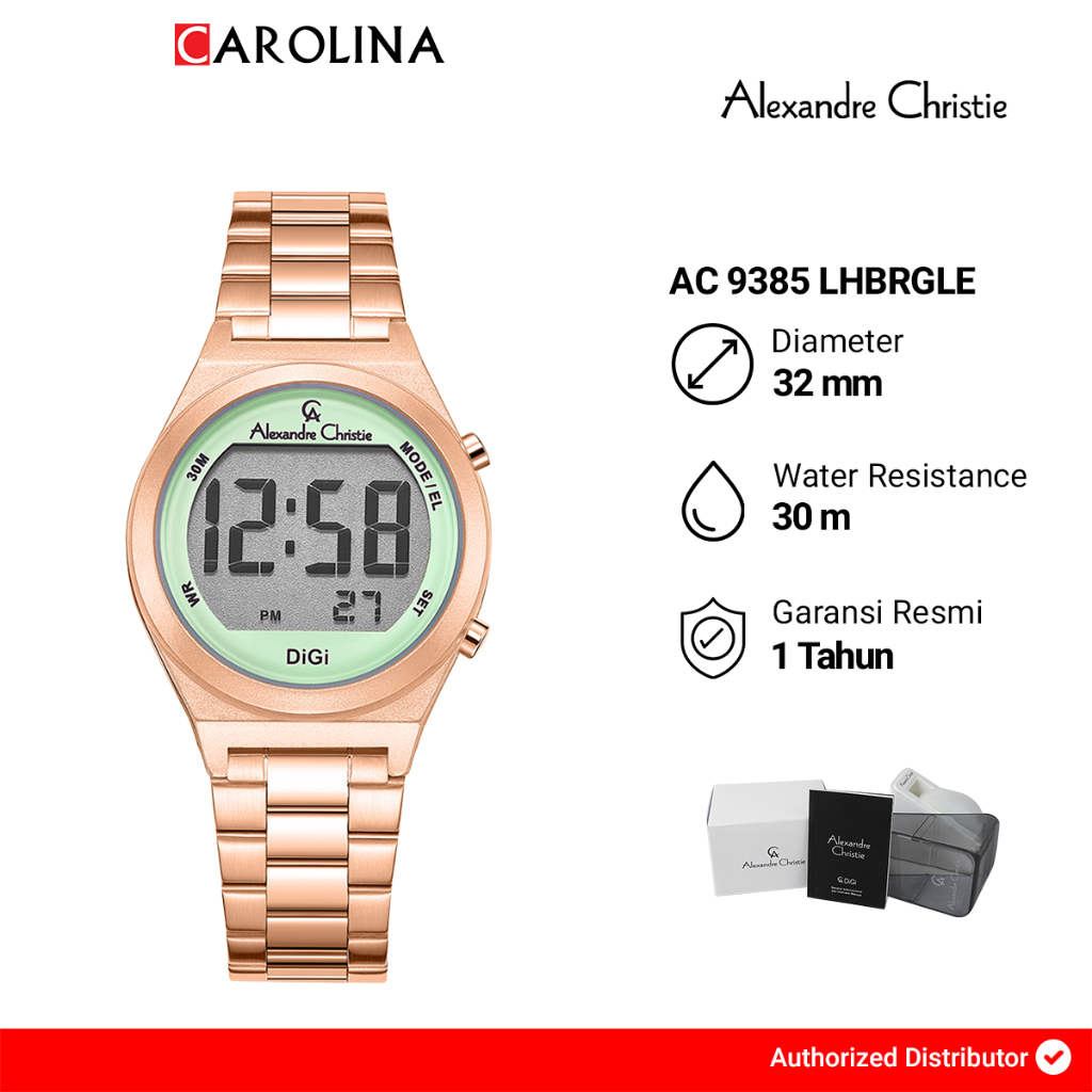 Jual Jam Tangan Wanita Alexandre Christie Digi AC 9385 LHBRGLE Digital ...