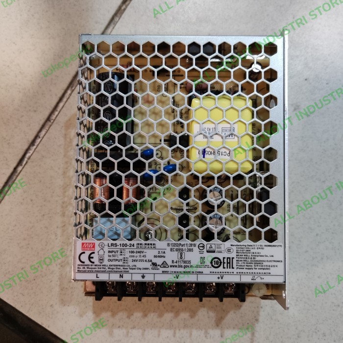 Jual MEANWELL Power Supply LRS-100-24 LRS 100 24 LRS10024 MEAN WELL ...