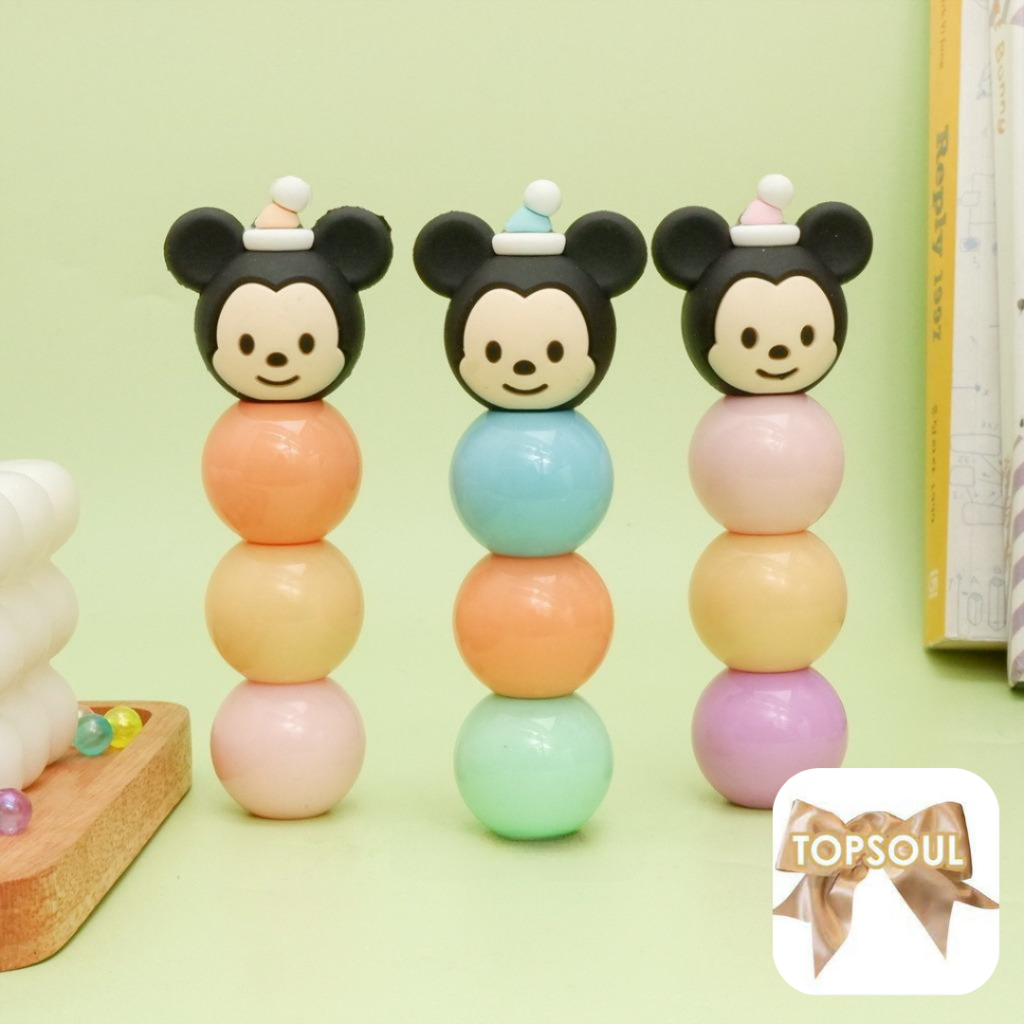 Jual Stabilo Mickey isi 3 warna pastel Highlighter Lucu Unik Tsum Gemoy ...