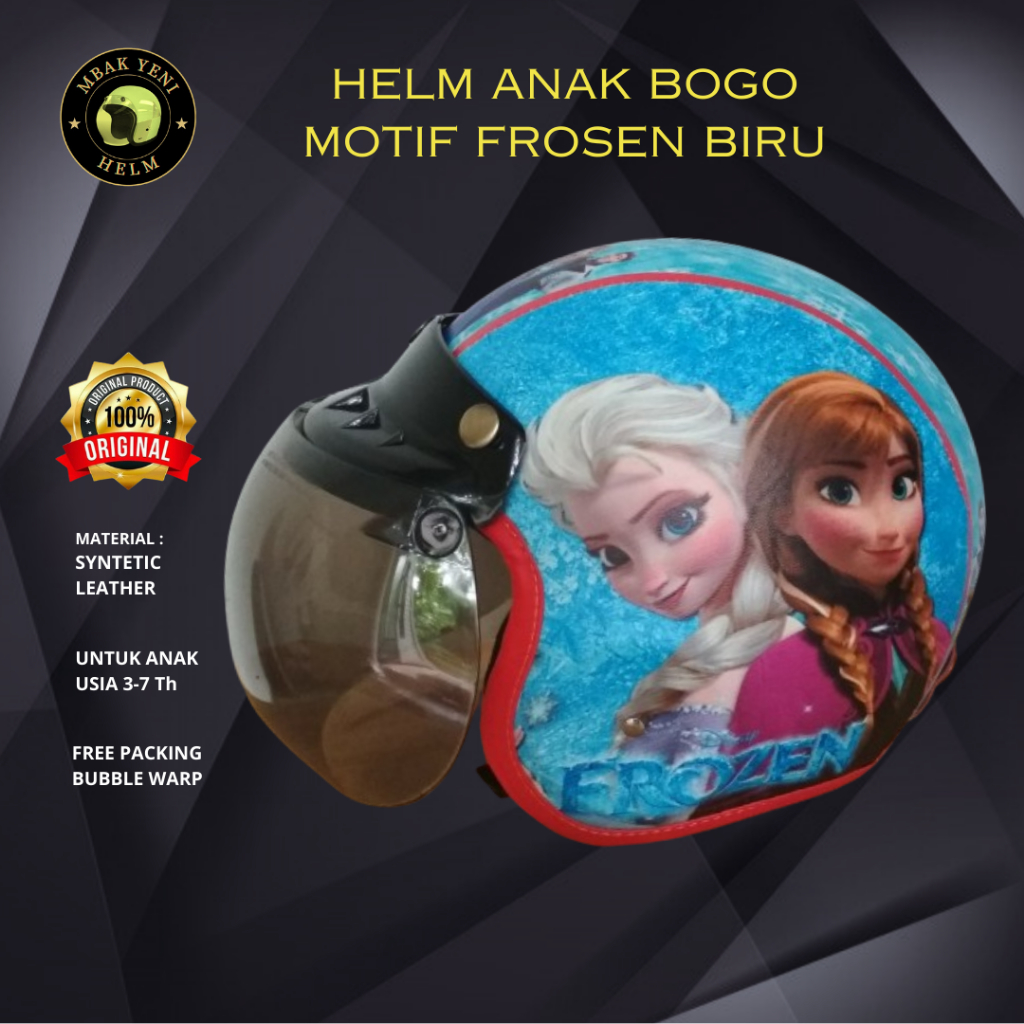 Jual Helm anak/bogo anak retro perempuan usia 2 3 4 5 6 7 motif karakter lucu frozen | Shopee ...