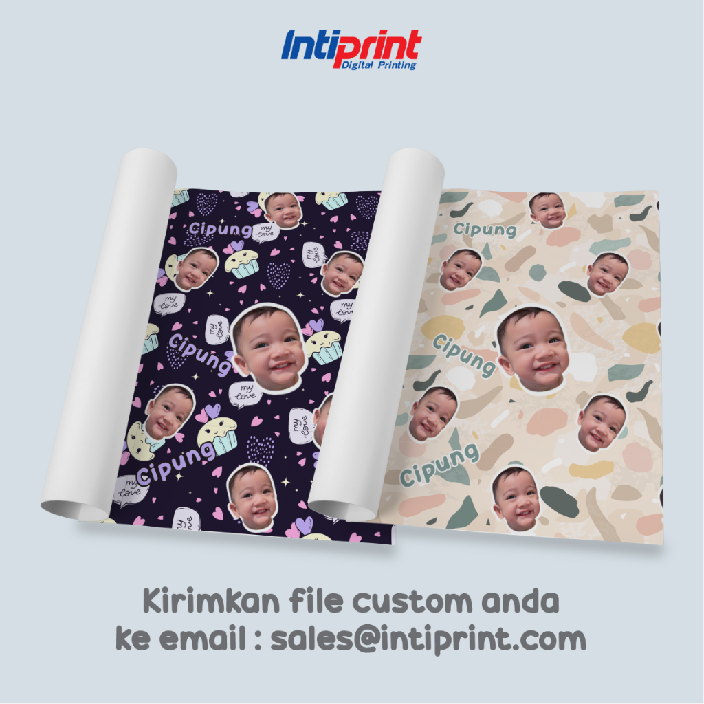 Jual KERTAS KADO CUSTOM DESAIN FOTO TEKS / GIFT WRAPPING | Shopee Indonesia