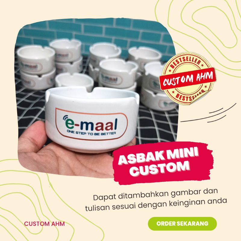 Jual Asbak Custom Logo/Tulisan bentuk ramping + free desain (sudah ...