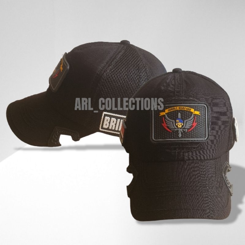Jual topi tactical coak logo brimob jungle warfare hitam combinasi ...