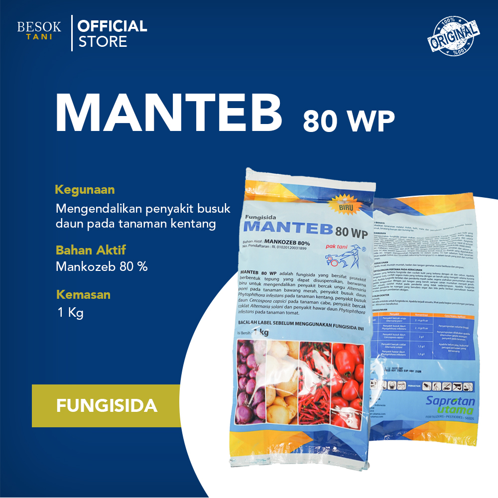 Jual MANTEB BIRU 800 gram I Fungisida I Pengendali Jamur Tanaman I SU ...