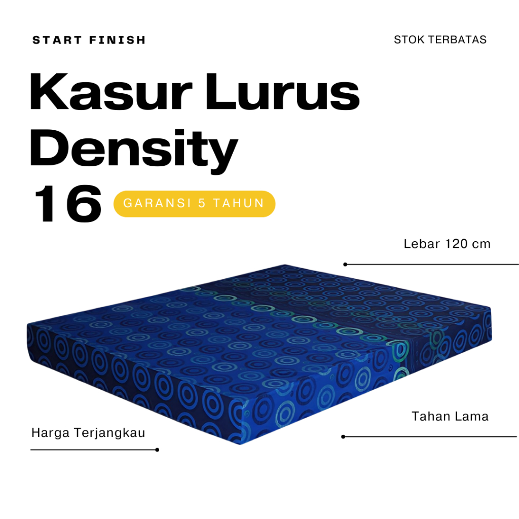 Jual KASUR LURUS DENSITY 16 Ukuran 200 x 120 Tebal 15 dan 20cm | Matras ...