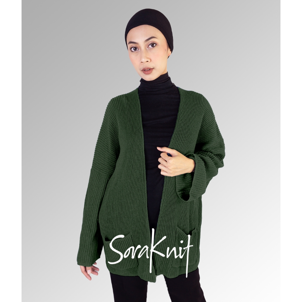 Jual Premium Sweater Cardigan Rajut Wanita Korea Oversize Knit wear Kardigan polos jumbo Dijamin ...