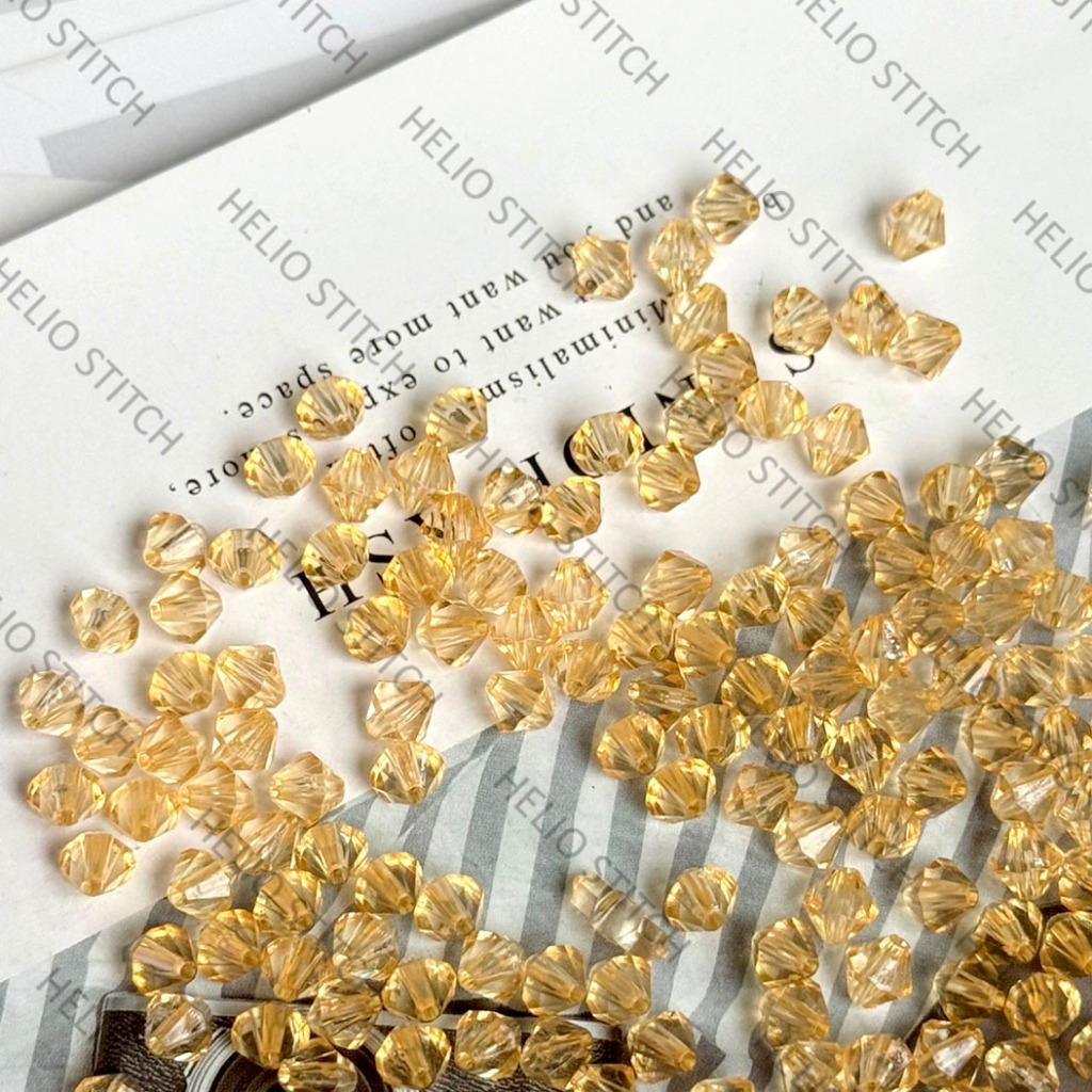 Jual [Pilih Warna] 10 gr Manik-manik Transparan bentuk Diamond Bicone 6 ...