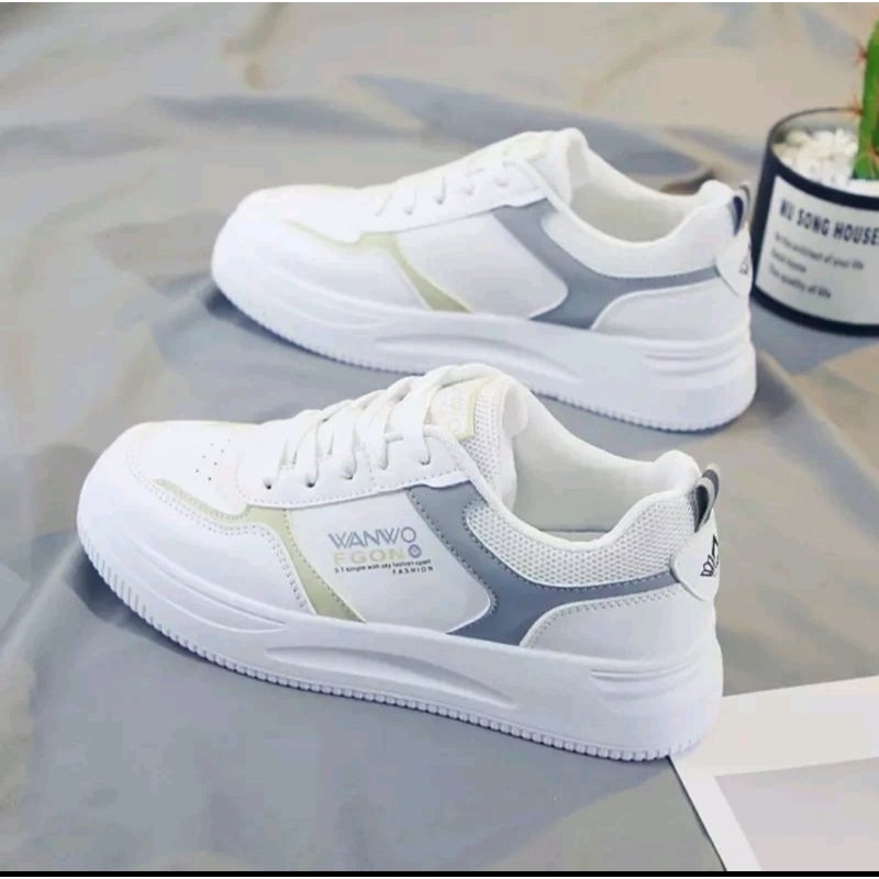 Jual Sepatu Sneakers Wanita Wanwo Fgon Kasual Korea Terbaru/Sepatu ...