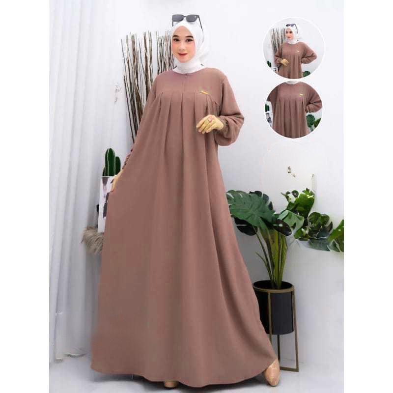 Jual Gamis Aufa Bahan Airflow Premium Busui Dress Gamis Aufa Jumbo Gamis Polos Airflow Gamis ...