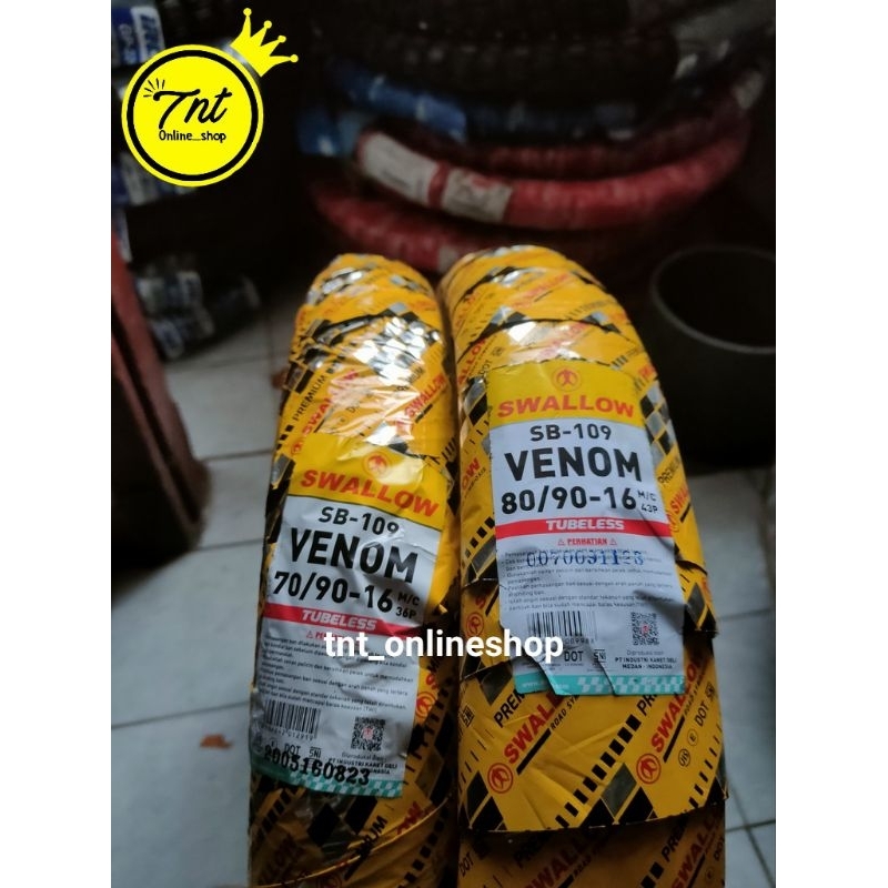 Jual BAN LUAR 70/90-16 80/90-16 TUBLESS VENOM SB 109 SWL ( VENOM ...