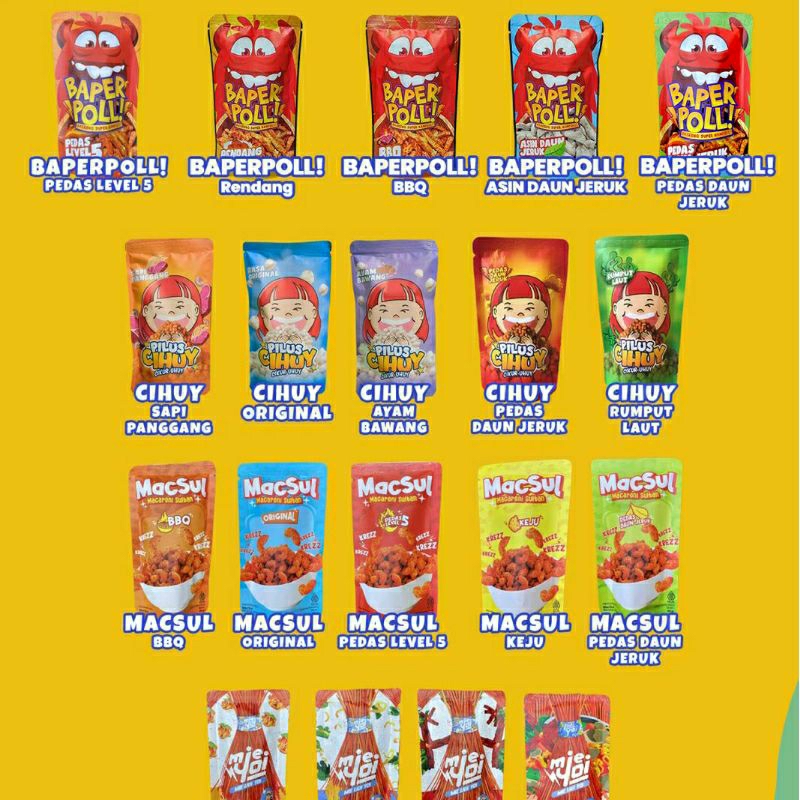 Jual Cekelin snack | pilus cihuy | macsul | baperpoll | mie yoi | pilus ...