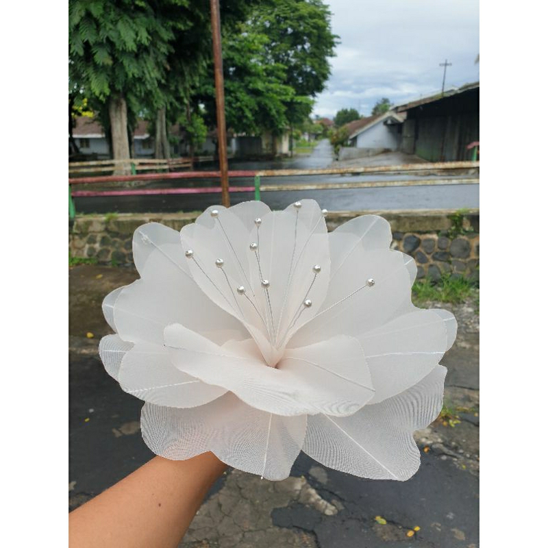 Jual Giant Flower Bunga Hiasan Kain Organza Kelopak Besar Dekorasi 30cm ...