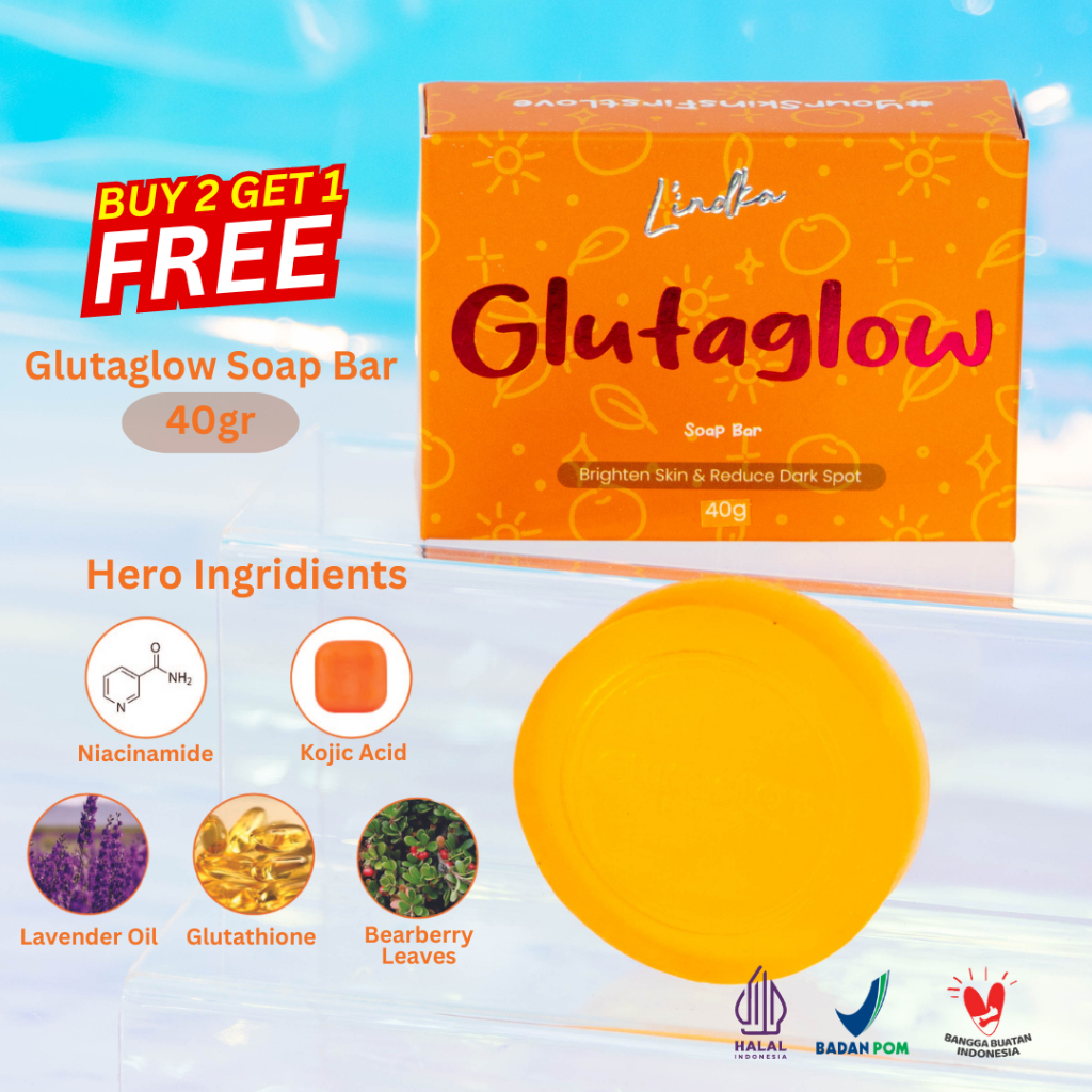 Jual [BUY 2 GET 1 FREE] L’indka Glutaglow Soap Bar 40g Multifungsi ...