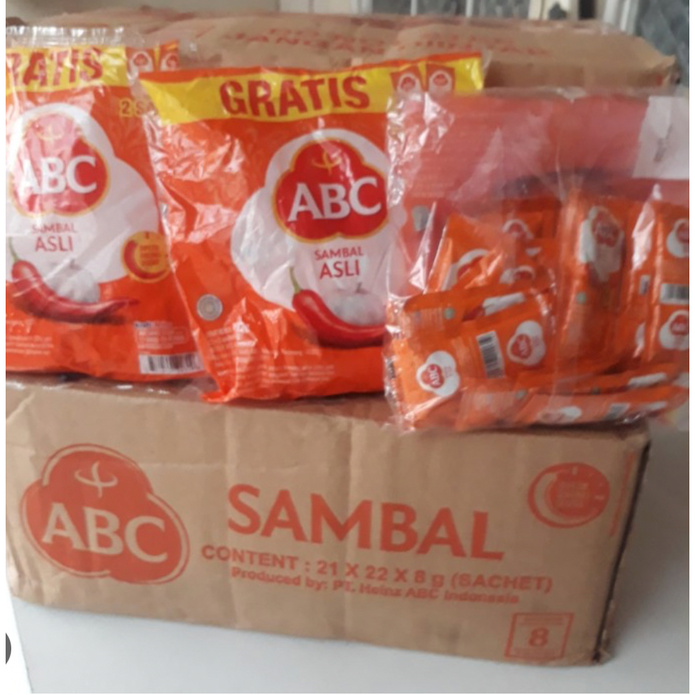 Jual Sambal ABC Sachet 21 x 24 x 8g Dus / Sambel ABC Bungkusan / ABC ...
