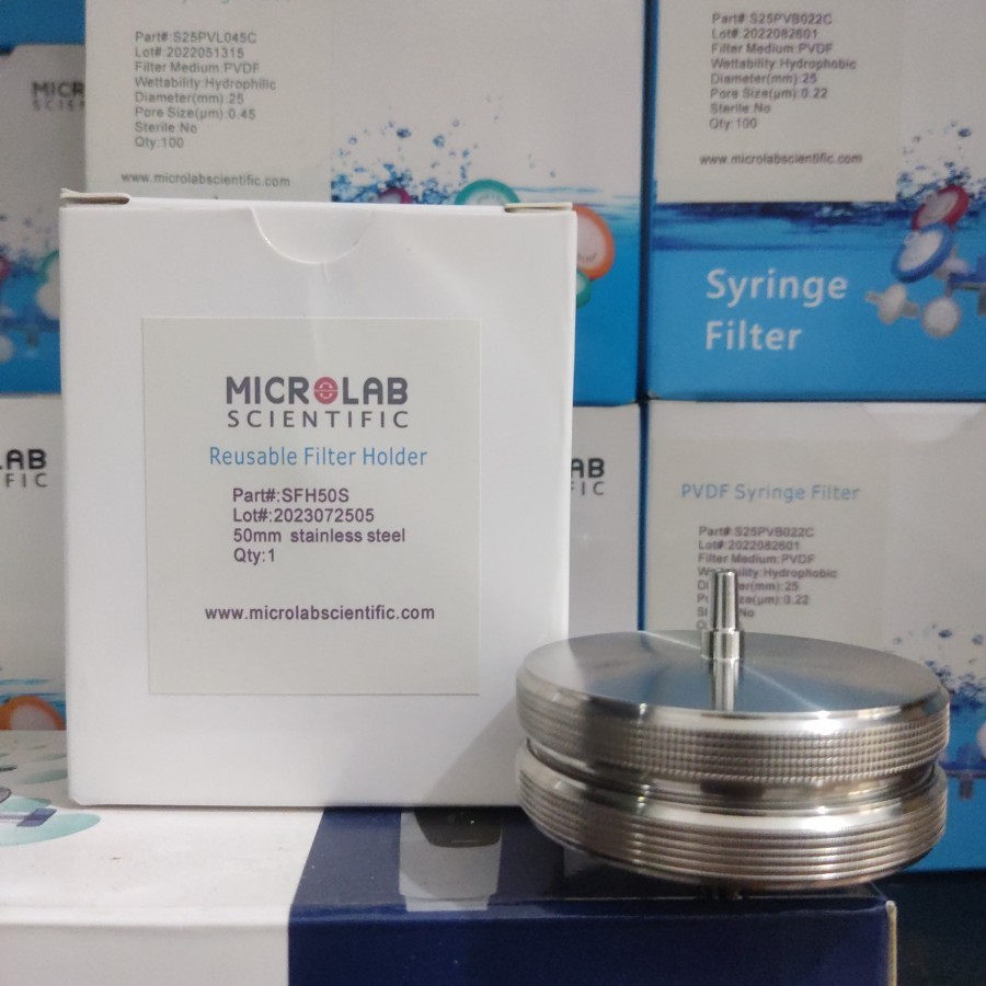 Jual Reusable Stainless Steel Syringe Filter Holder for Membrane; 50 mm ...
