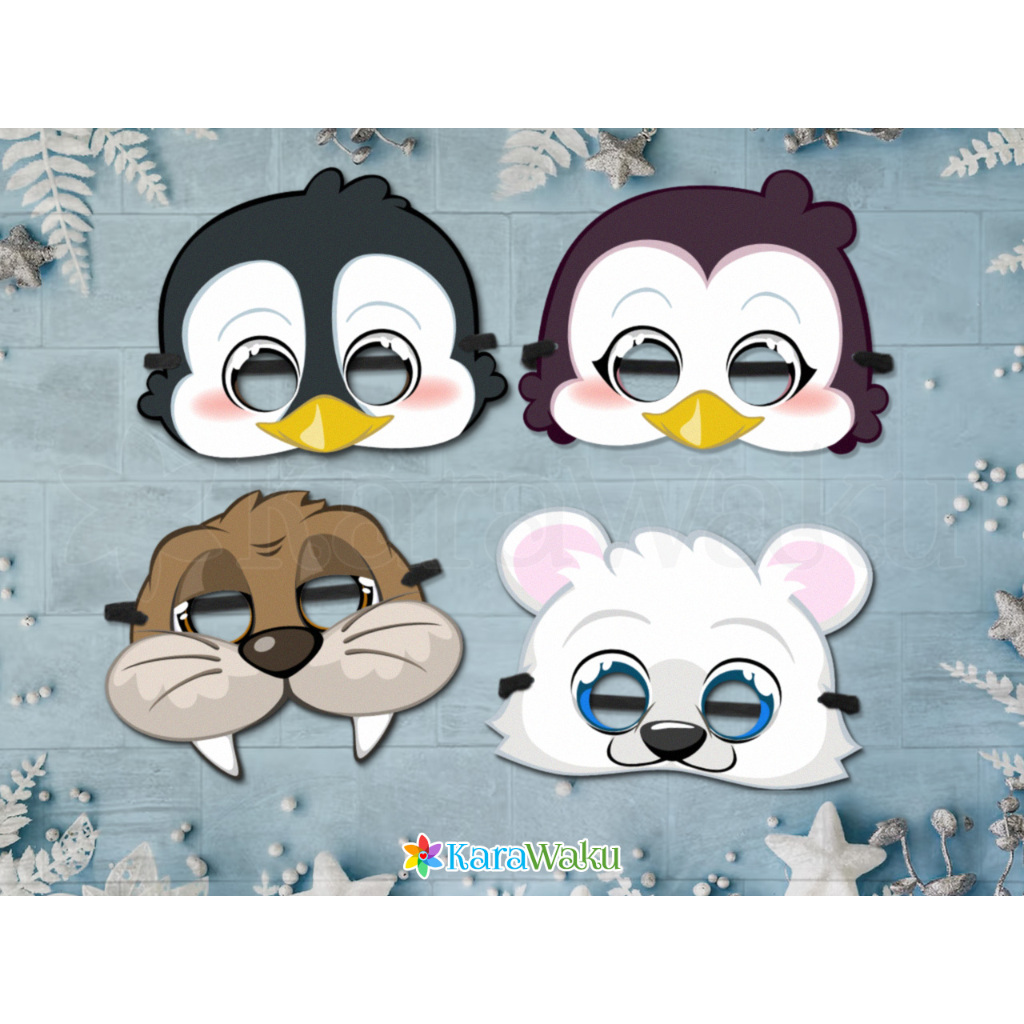 Jual Animal Snow Topeng Pesta Ultah Anak / Birthday Party Mask Penguin ...