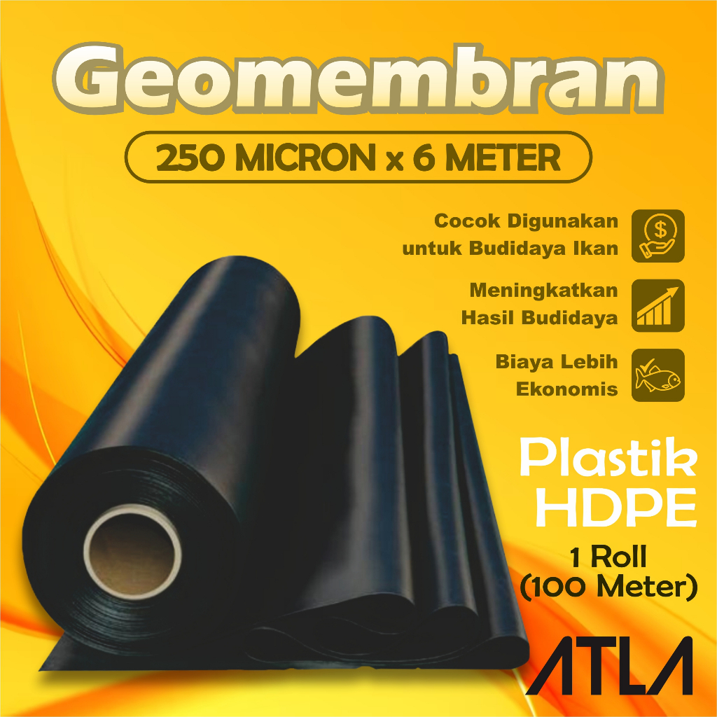 Jual Plastik Geomembran 6 Meter Hitam Plastic Geomembrane HDPE Terpal ...
