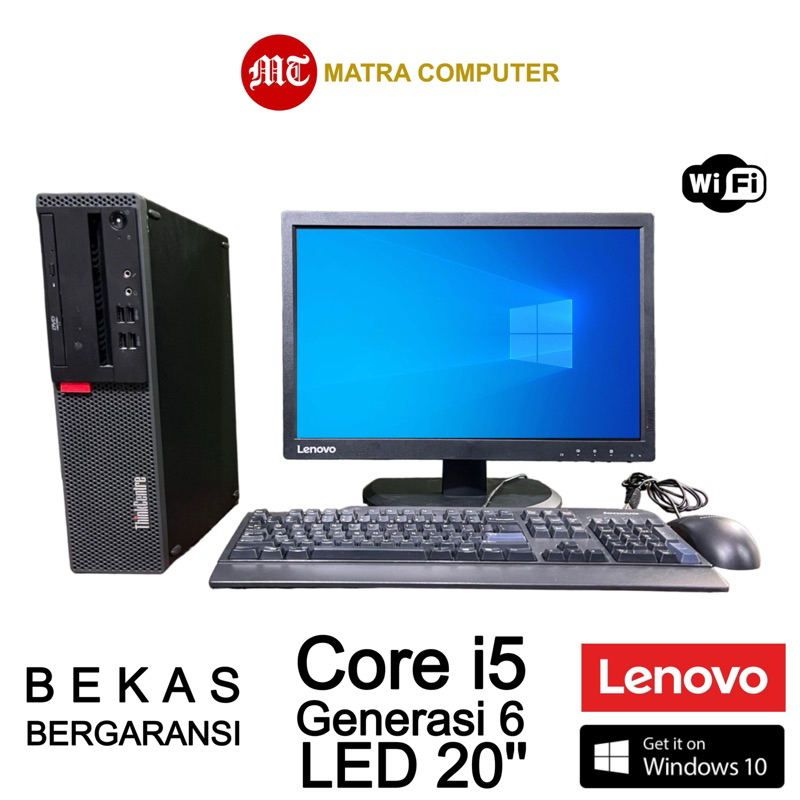 Jual Paket komputer lenovo i5 6500 LED 20 inch m910s generasi 6 SSD HDD ...