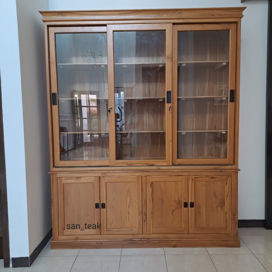 Jual lemari minimalis kayu jati solid, lemari buku minimalis, lemari ...