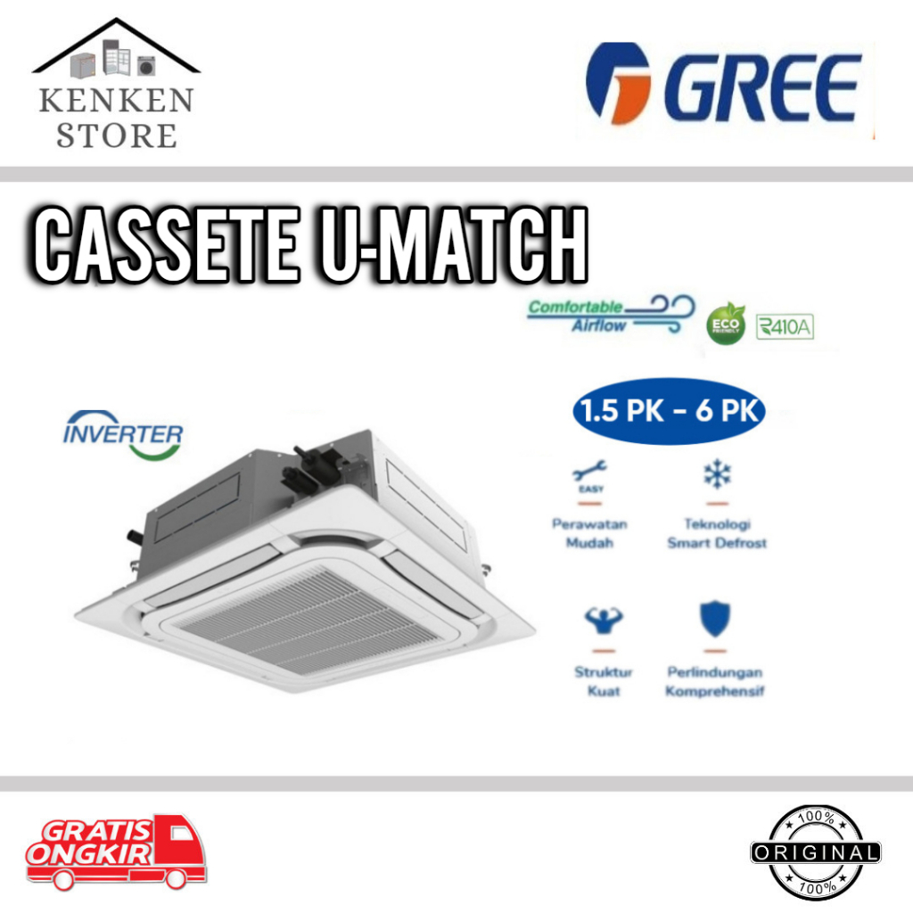 Jual AC GREE CASSETE TYPE U-MATCH INVERTER | Shopee Indonesia