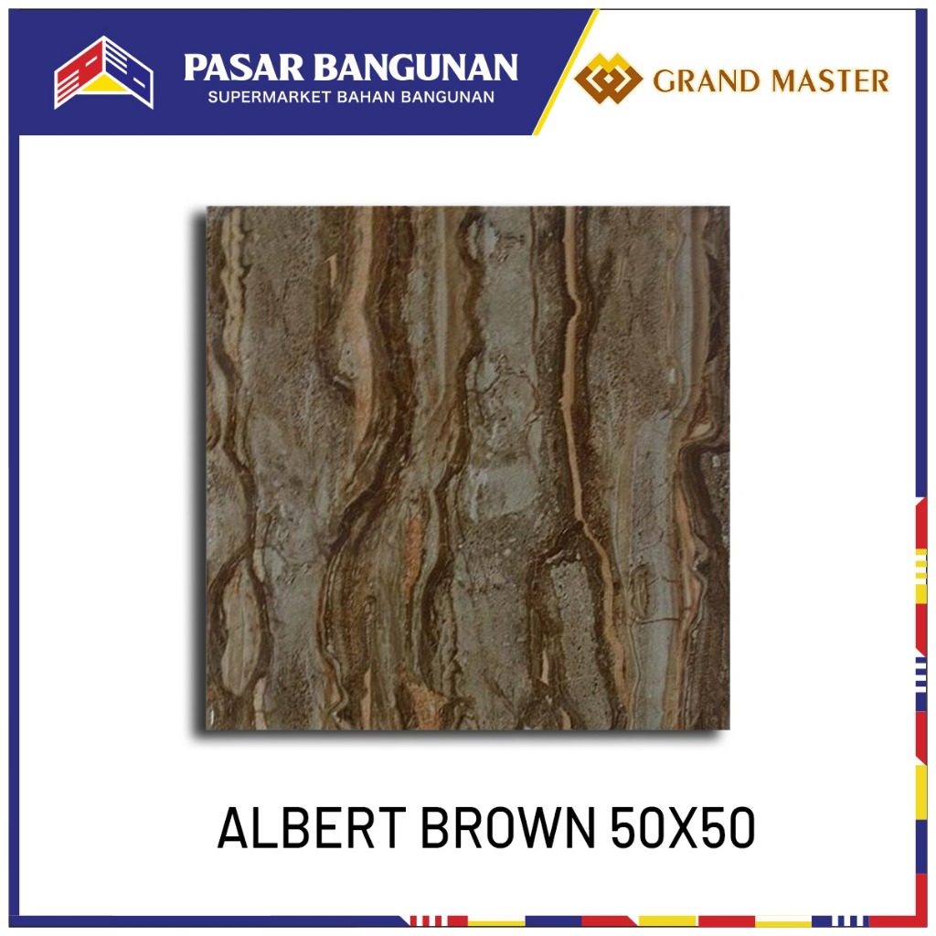 Jual Keramik GRAND MASTER ALBERT BROWN 50x50 KW 1 | Shopee Indonesia