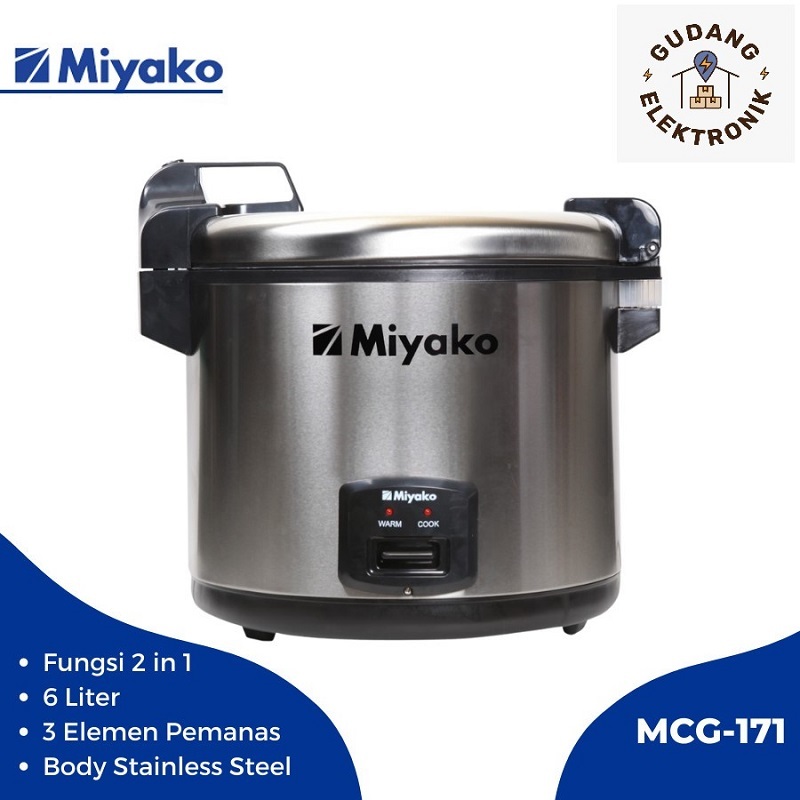 Jual Rice Cooker Jumbo Miyako MCG 171 6 Liter Magic Com Jumbo Miyako ...