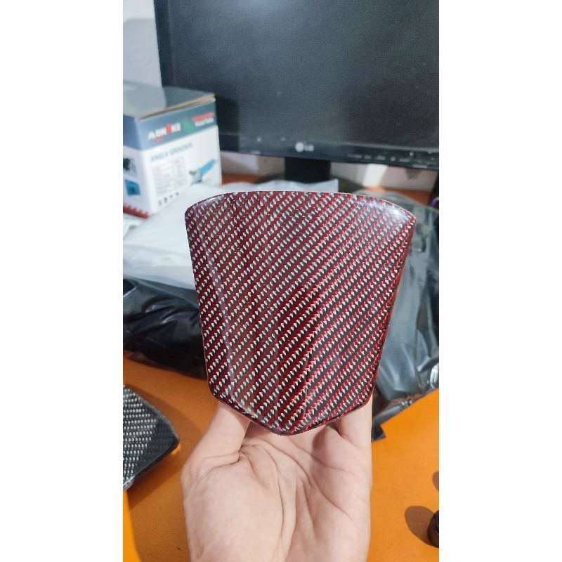 Jual Tutup tangki HONDA PCX 160 carbon Kevlar Merah part ori lapis ...