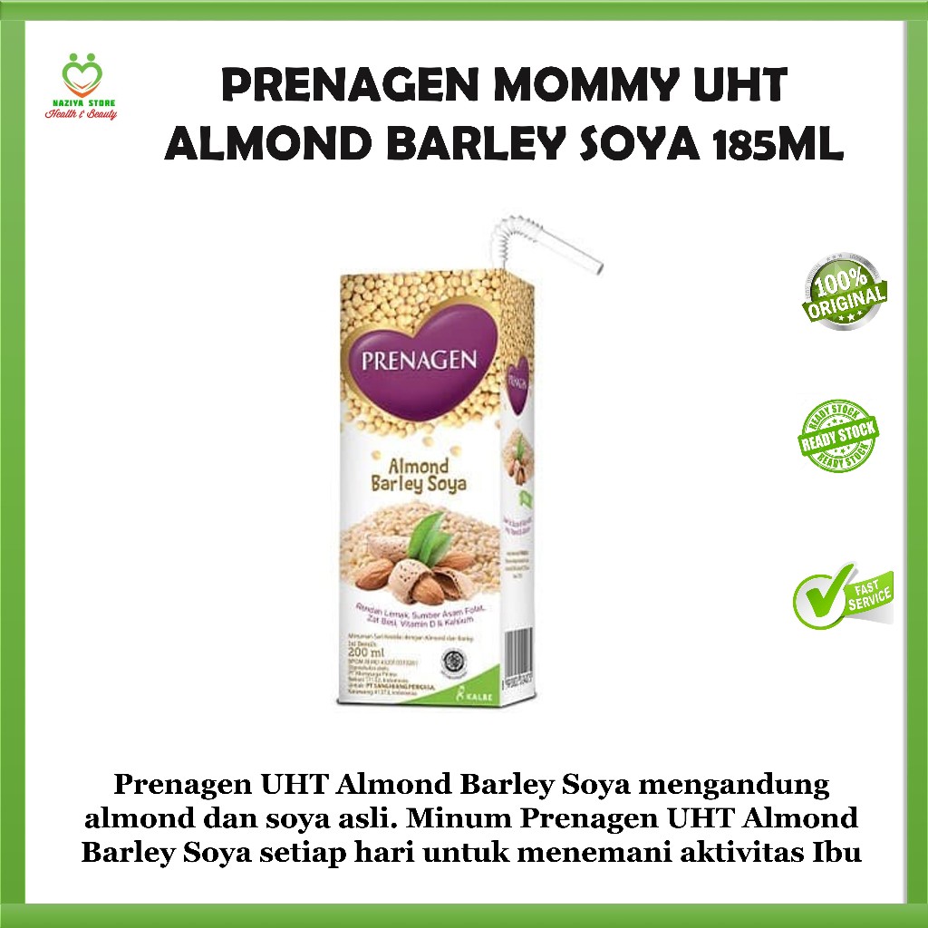 Jual PRENAGEN MOMMY UHT Almond Barley Soya -185ml | Shopee Indonesia