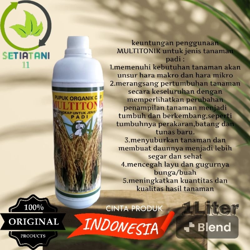 Jual Pupuk Organik Cair Multitonik Padi Menyuburkan Tanaman Padi ...
