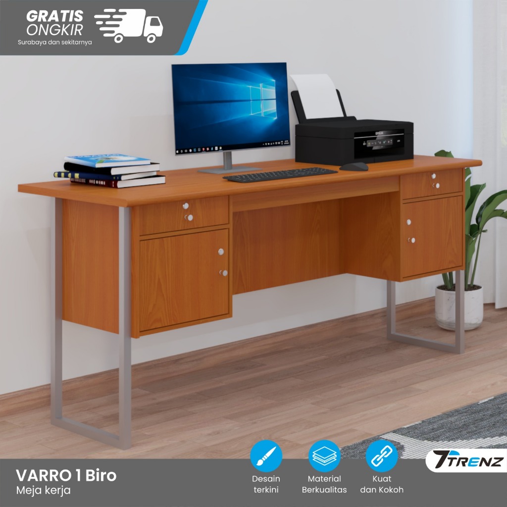 Jual Meja Kantor Besar Meja Kerja Tulis Kaki Besi Ukuran 160 cm & 120 ...