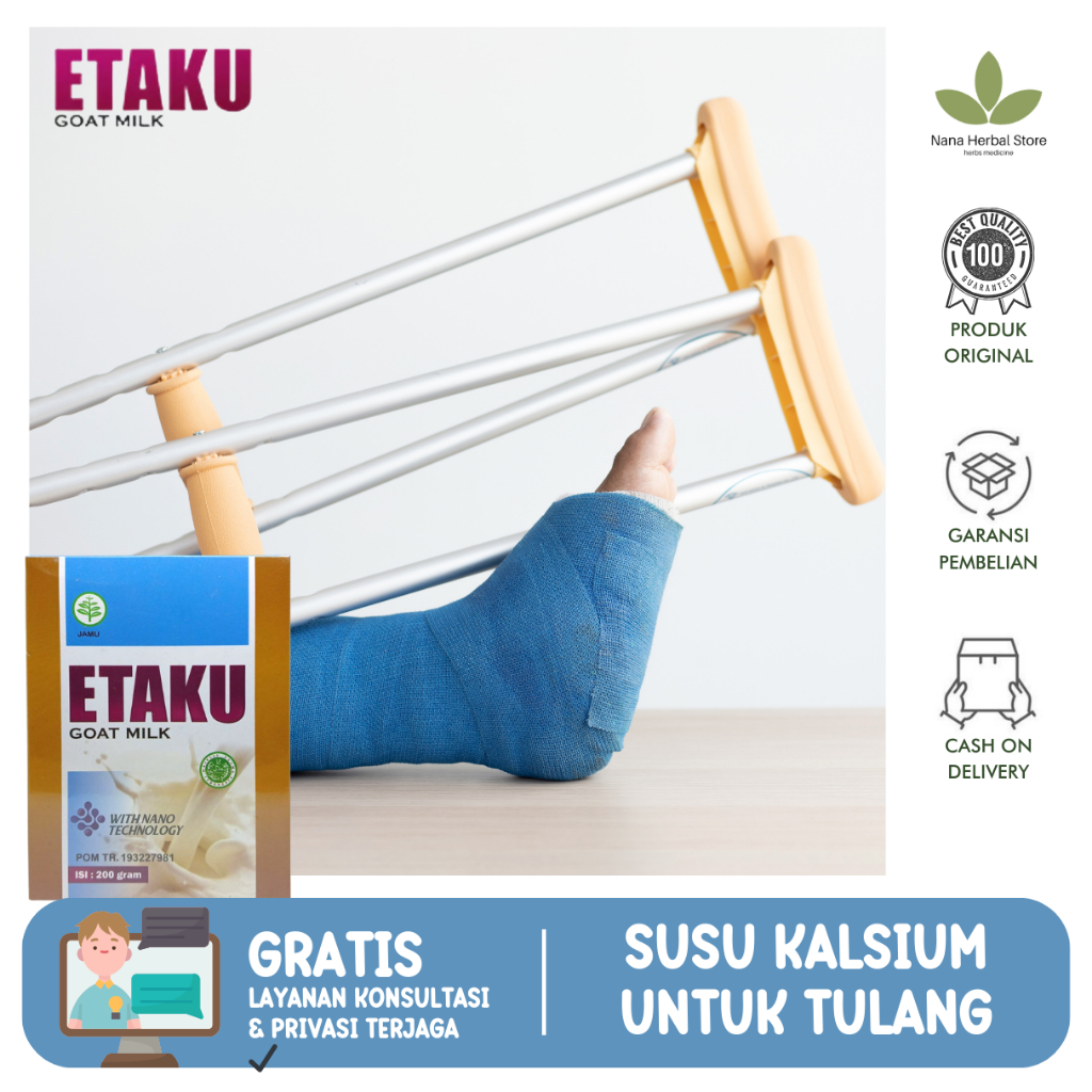 Jual Etaku Goat Milk Susu Kalsium Patah Tulang Retak, Tulang Remuk ...