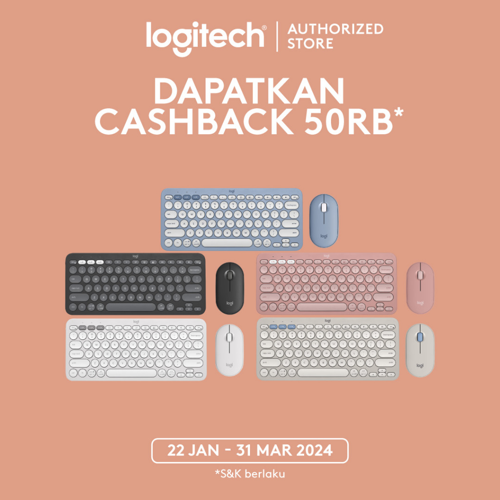 Jual Logitech Pebble 2 Combo, Keyboard dan Mouse Wireless Bluetooth ...