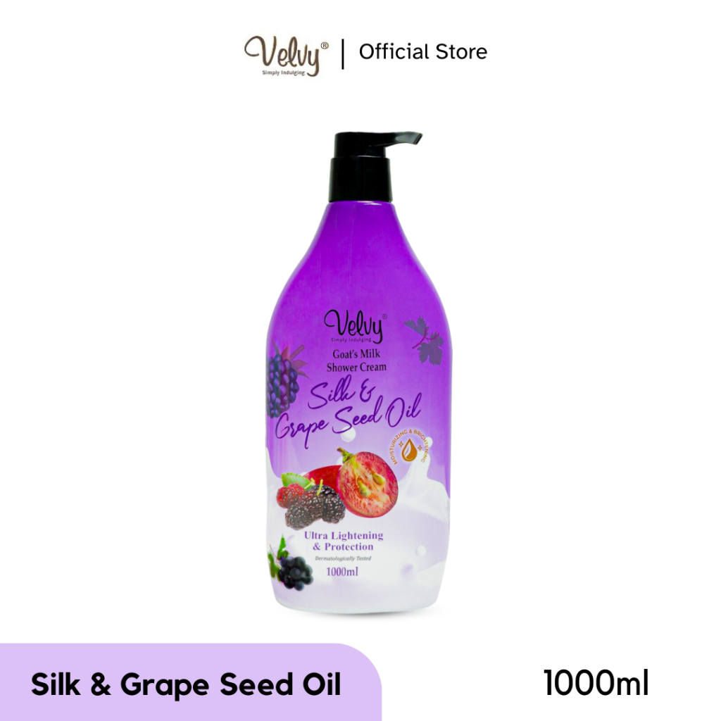 Jual Velvy Goat's Milk Shower Cream Silk & Grapeseed Oil - 1000ml ...