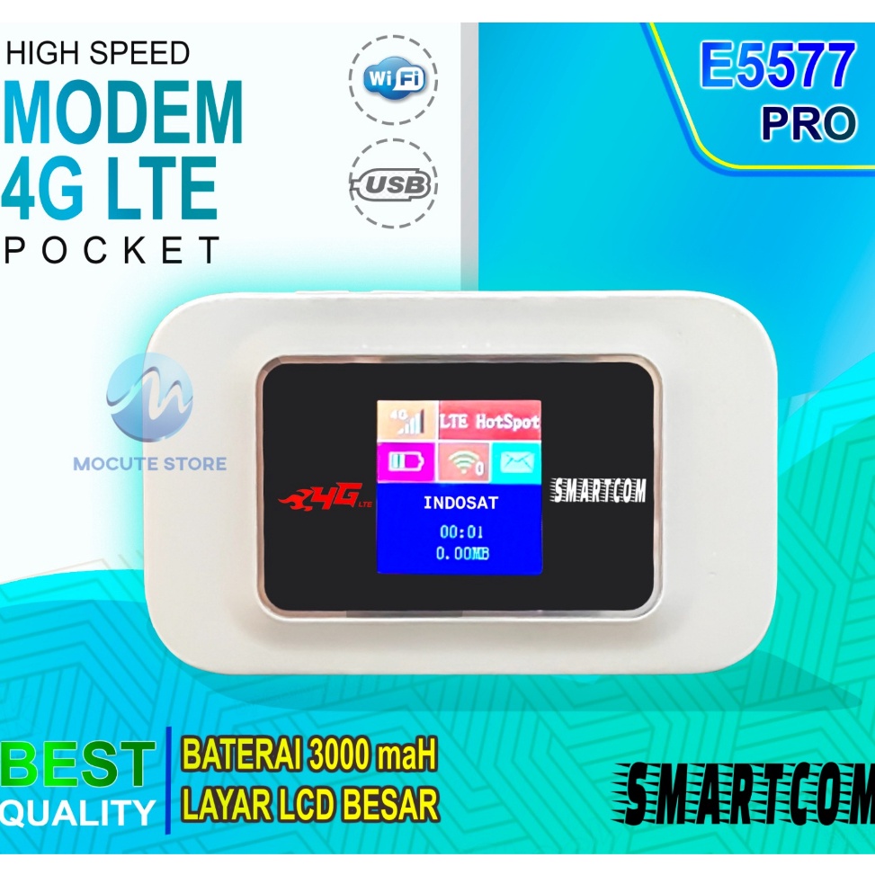 Jual ART W86R Mocute SMARTCOM E5576 Modem Mifi 4G LTE Unlock Wifi Support Operator | Shopee ...