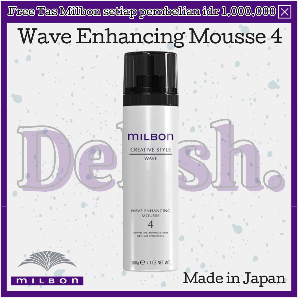 Jual [EXP 2027] Milbon - Creative Style Wave Enhancing Mousse 4 200gr 200ml | Shopee Indonesia