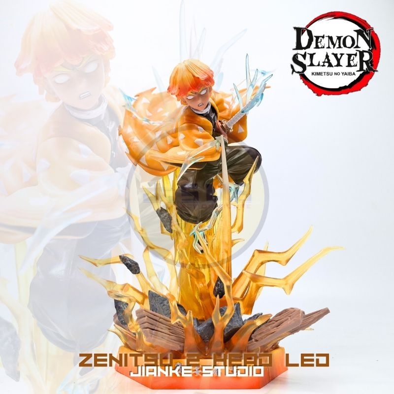 Jual Action Figure Zenitsu Agatsuma Thunderstorm Statue Demon Slayer 2 ...