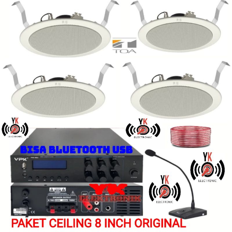 Jual paket speaker ceiling toa 8 inch 4 unit toa zs 2852 original | Shopee Indonesia