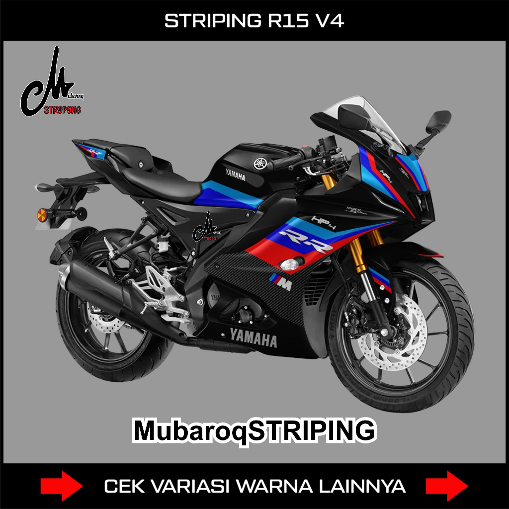 Jual Decal Striping R15 V4 BMW HP4 / Stiker Motor Yamaha R15M Connected ...