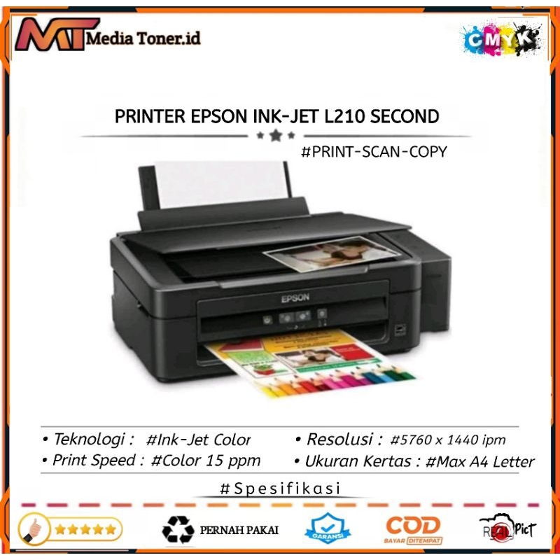 Jual Printer Epson L210 Ink Jet Print Scan Copy A4 Legal | Shopee Indonesia