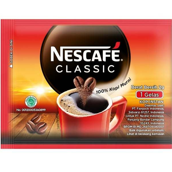 Jual NESCAFE Classic Kopi Instan Kopi Hitam 2g Sachet 10pcs | Shopee ...