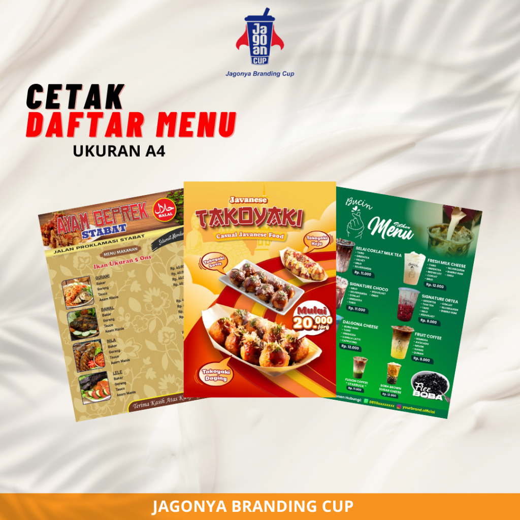 Jual CETAK DAFTAR MENU | UKURAN A4 | Shopee Indonesia