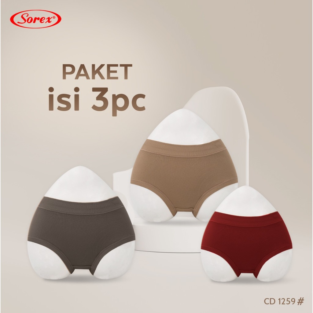 Jual [ 3pc ] CD Sorex 1259 | Sorex Celana Dalam Basic Midi Wanita Super Stretch SALUR - Dyarshop ...