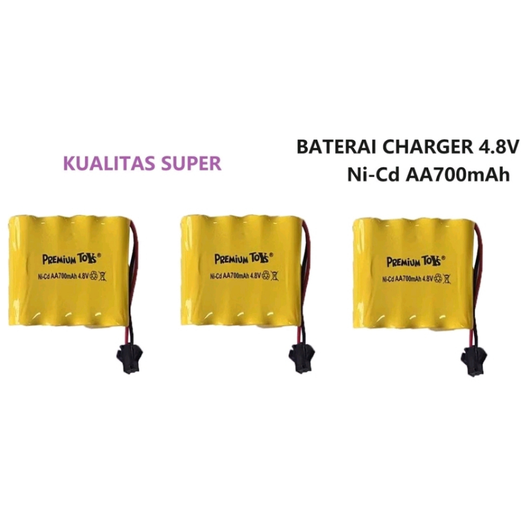 Jual BATERAI KUNING RC Ni-Cd AA 700 mAh 4.8V BATERAI REMOTE KONTROL ...